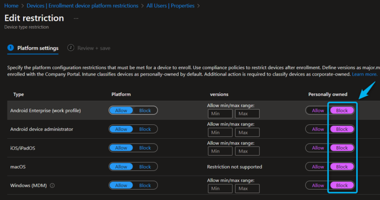 How To Disable Personal Device Enrollments In Microsoft Intune