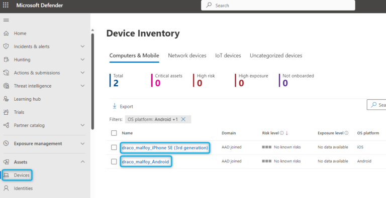 Microsoft Defender (MDE) for personal Android & iOS with MAM